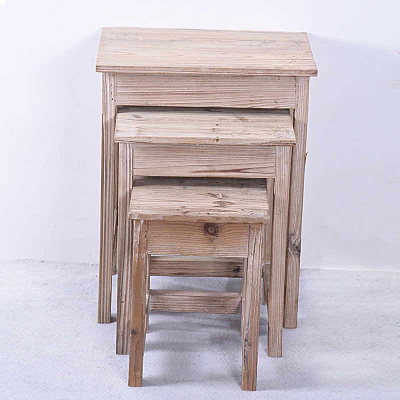 Handcrafted Distressed Rustic Wooden Nesting Table Set - Buy Nesting ...